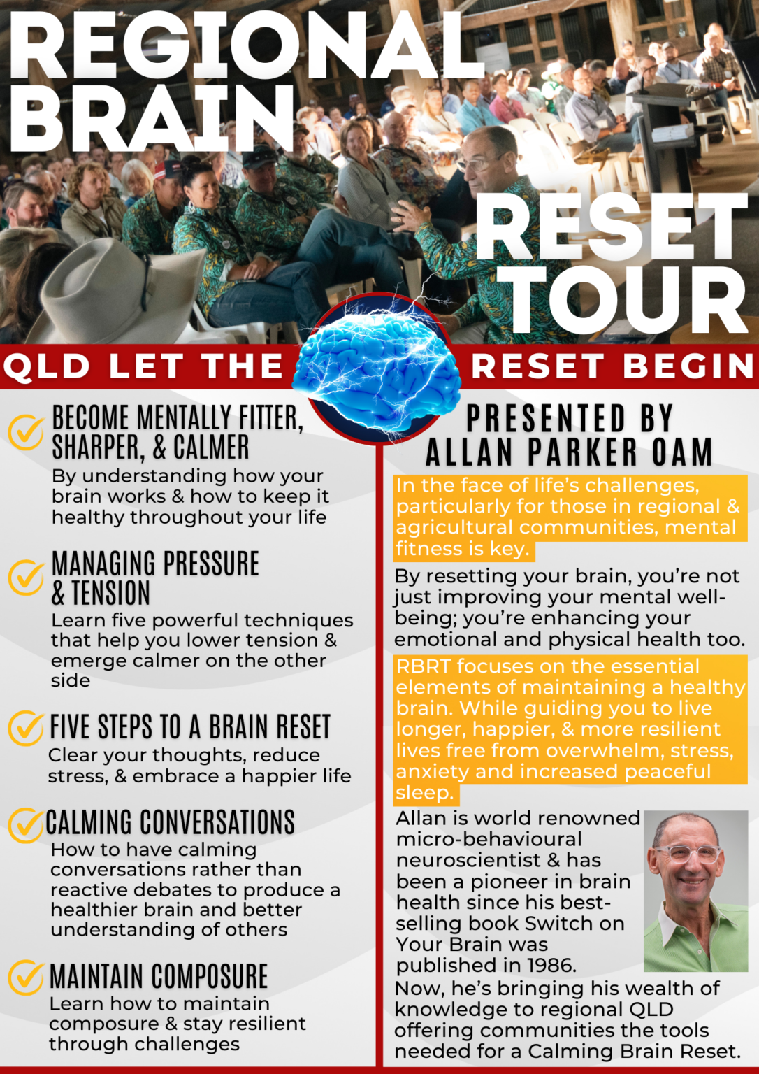 Regional Brain Reset tour Central/Far Western NSW - Peak Performance